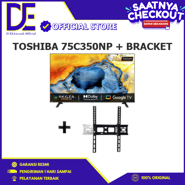Jual TOSHIBA 75C350NP LED TV 75 Inch Google Smart 4K UHD Dolby Vision ...