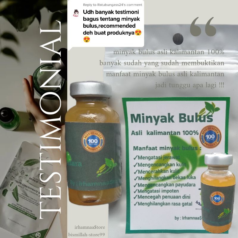 Jual minyak bulus asli kalimantan 100% isi 20ml | Shopee Indonesia
