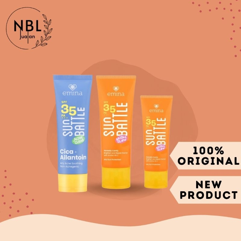 Jual EMINA Sun Battle Sun Protection SPF 35 PA+++ Bright & Acne 50ml ...