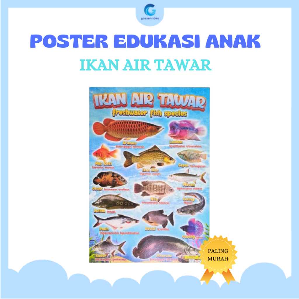Jual Poster Pendidikan Edukasi Anak Ikan Air Tawar (PAUD, TK Dan SD ...