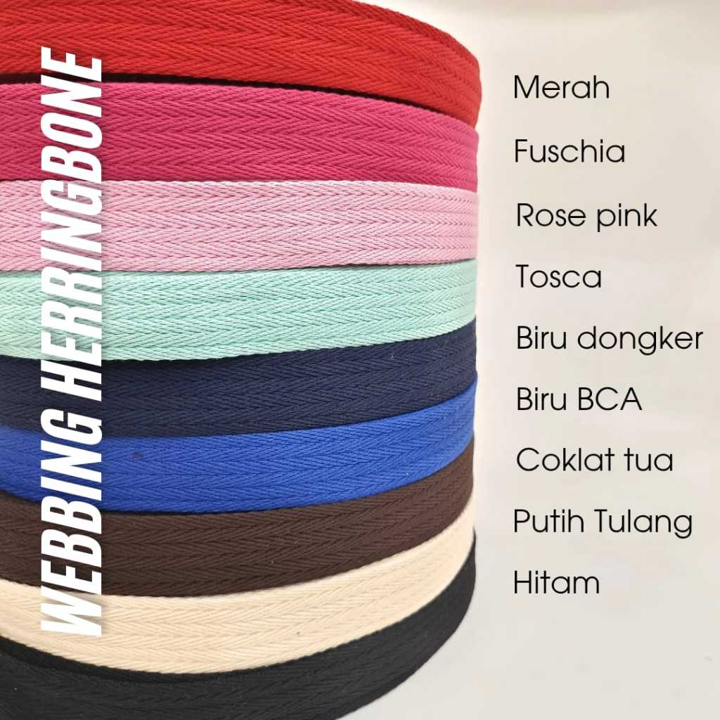 Jual Webbing Katun Herring Bone / Zigzag 3,8cm (per 5m) | Shopee Indonesia