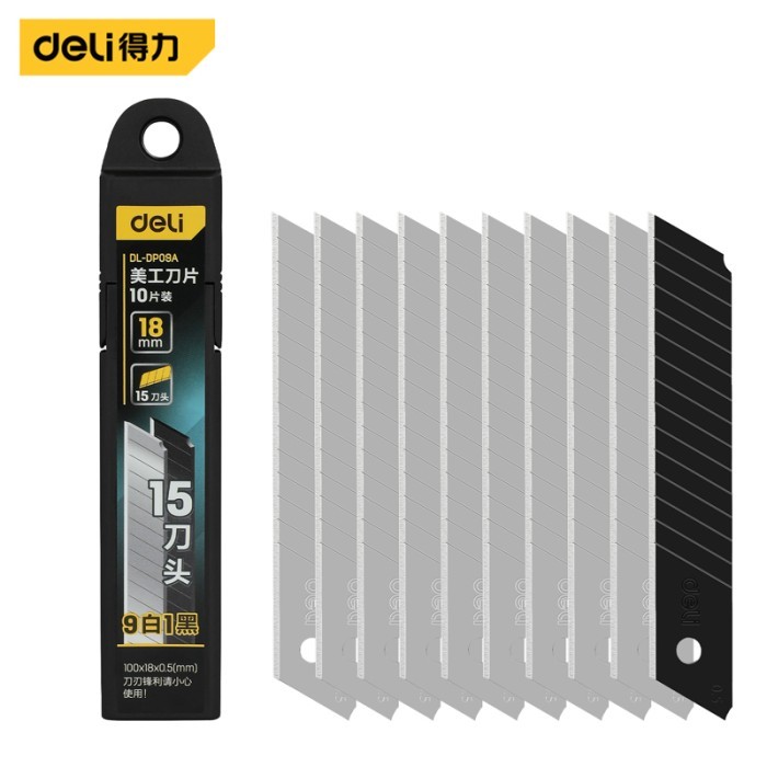 Jual Deli Cutter Blade / Isi Ulang Cutter 18 mm Isi 10 pcs perkakas DL-DP09A | Shopee Indonesia