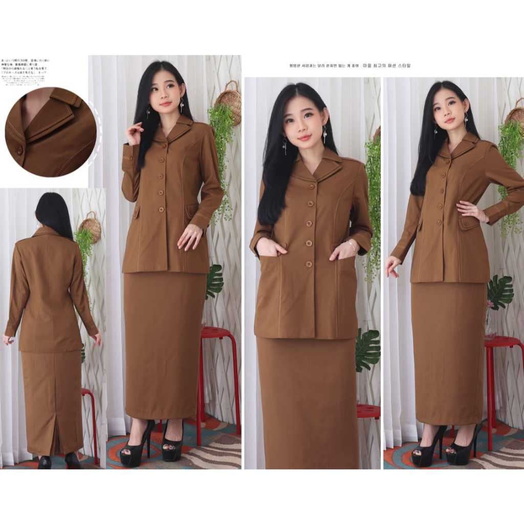 Jual Blazer Wanita / Seragam PNS / Baju Dinas Pemda / Baju Khaki PNS Wanita / Baju ASN / Baju ...
