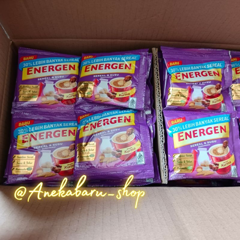 Jual ( 1 RENCENG/10 SACHET ) ENERGEN KURMA 32g | Shopee Indonesia