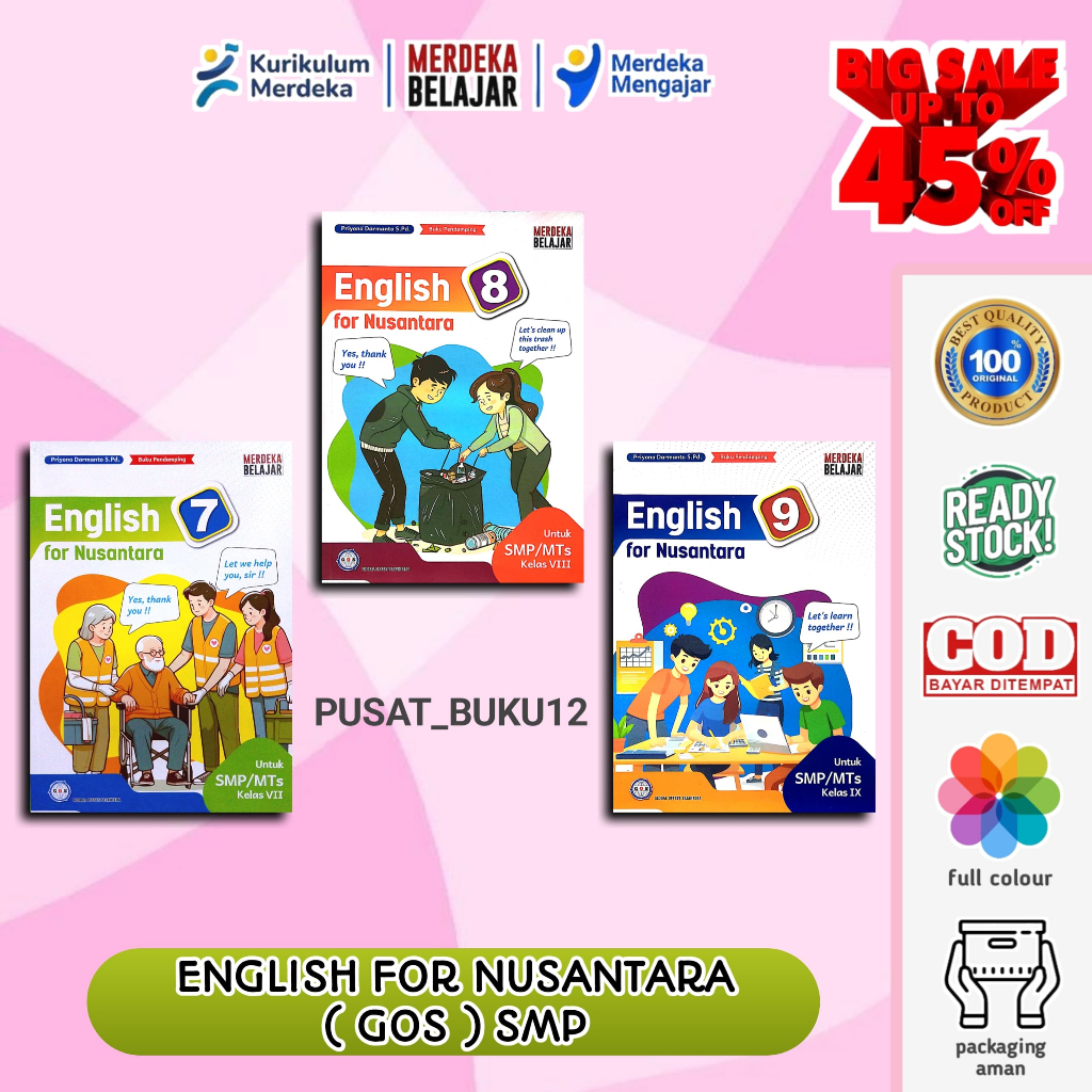 Jual Buku Siswa Pendamping BAHASA INGGRIS Kelas 7,8,9 SMP Kurikulum Merdeka - Global Offset ...