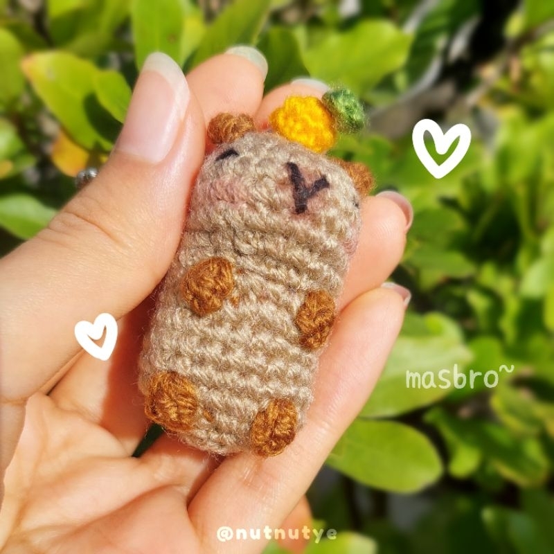 Jual Capybara Masbro Crochet Handmade Keychain Rajut | Shopee Indonesia