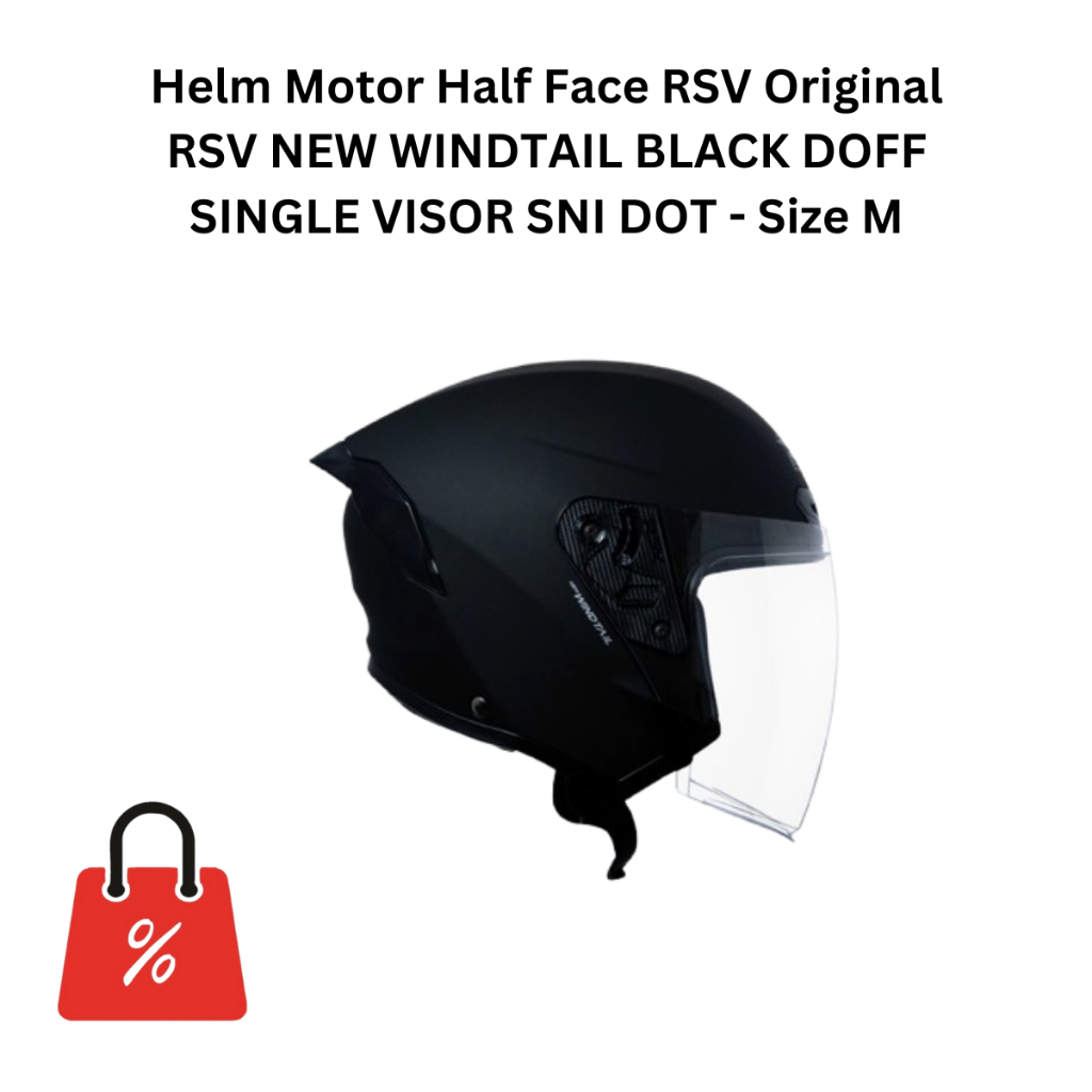 Jual Helm Motor Half Face RSV Original RSV NEW WINDTAIL BLACK DOFF ...