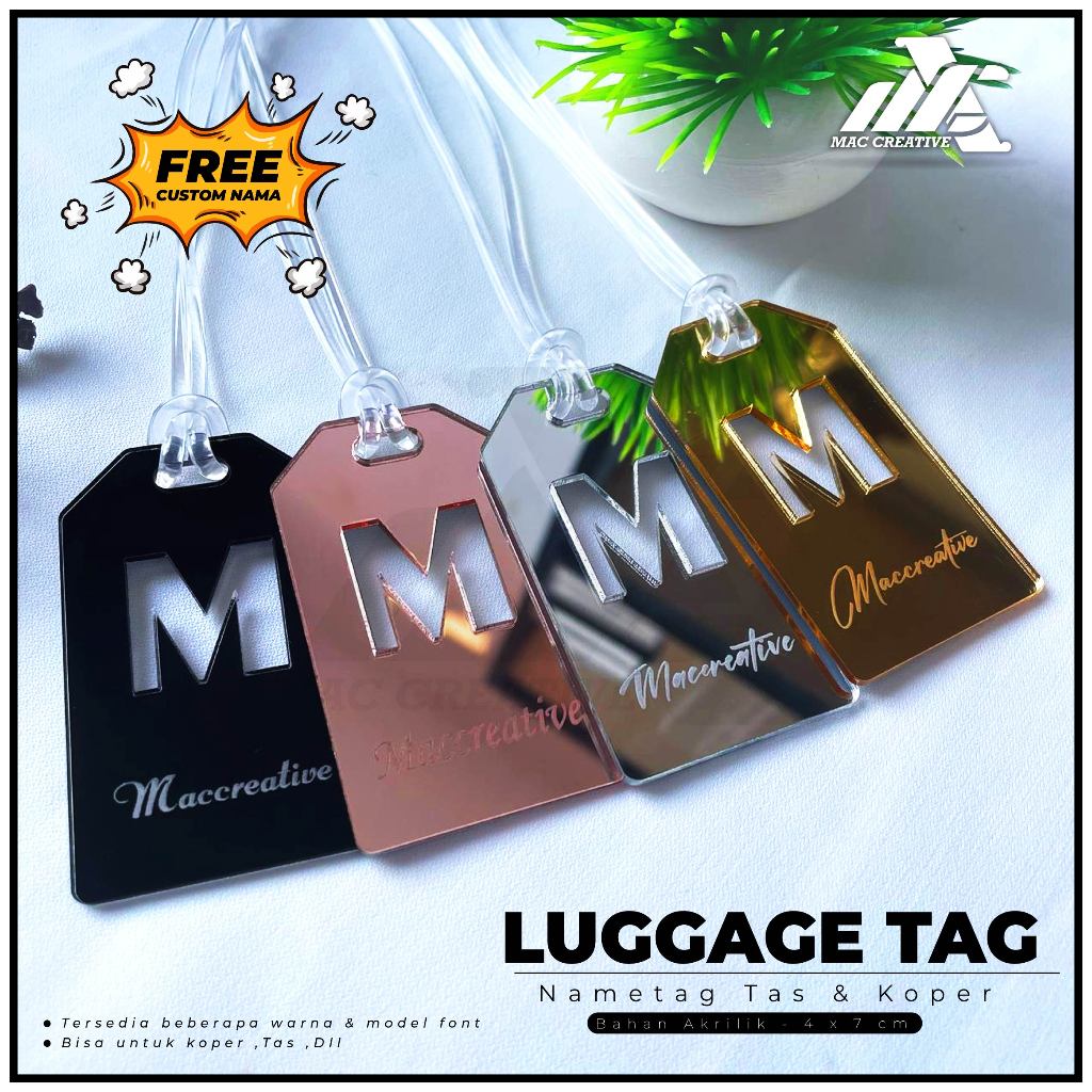 Jual INISIAL GANTUNGAN KOPER / LUGGAGE TAG AKRILIK CUSTOM NAMA ...