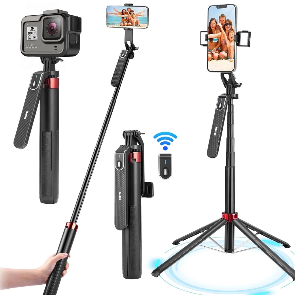 Jual Quadpod P185 Tongsis Tripod Bluetooth Selfie Stick Remote HP 360 ...