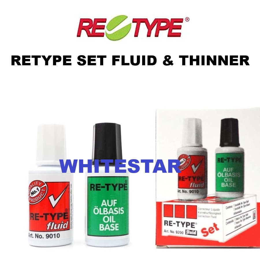 Jual tip x / tip ex cair retype set 9200 correction fluid pen re-type ...