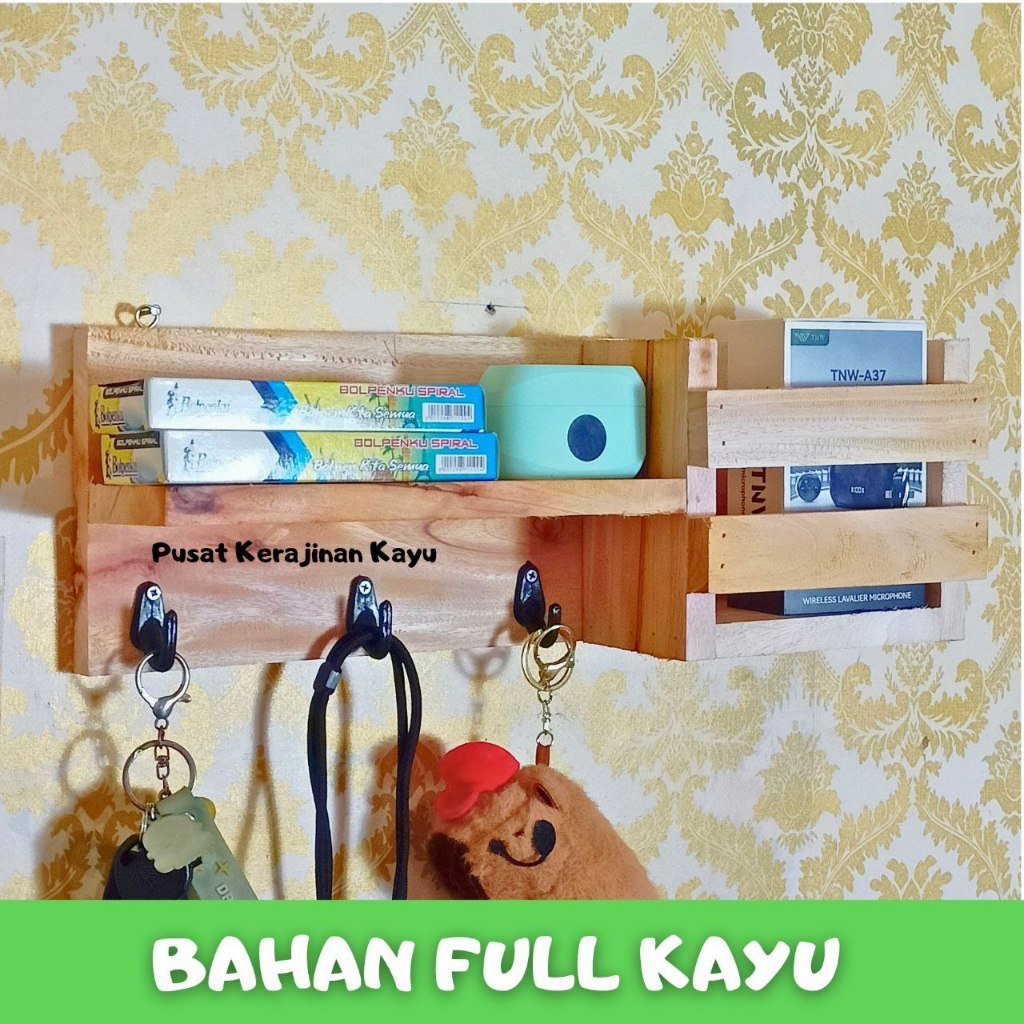 Jual Rak Gantungan Kunci Dinding Minimalis Bahan Kayu Solid Gantungan ...