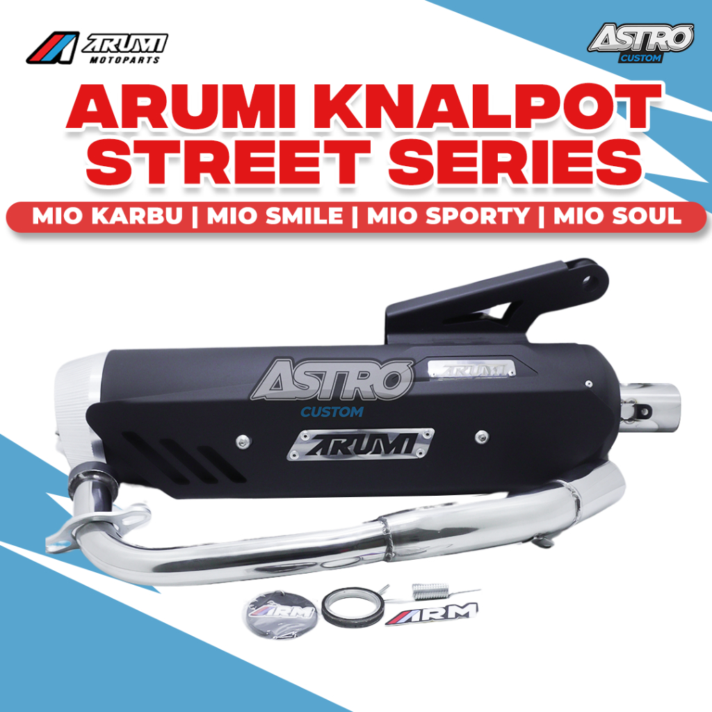 Jual Knalpot Arumi Mio Sporty Smile Karbu Street Series Standart Racing FULL Package Kenalpot ...