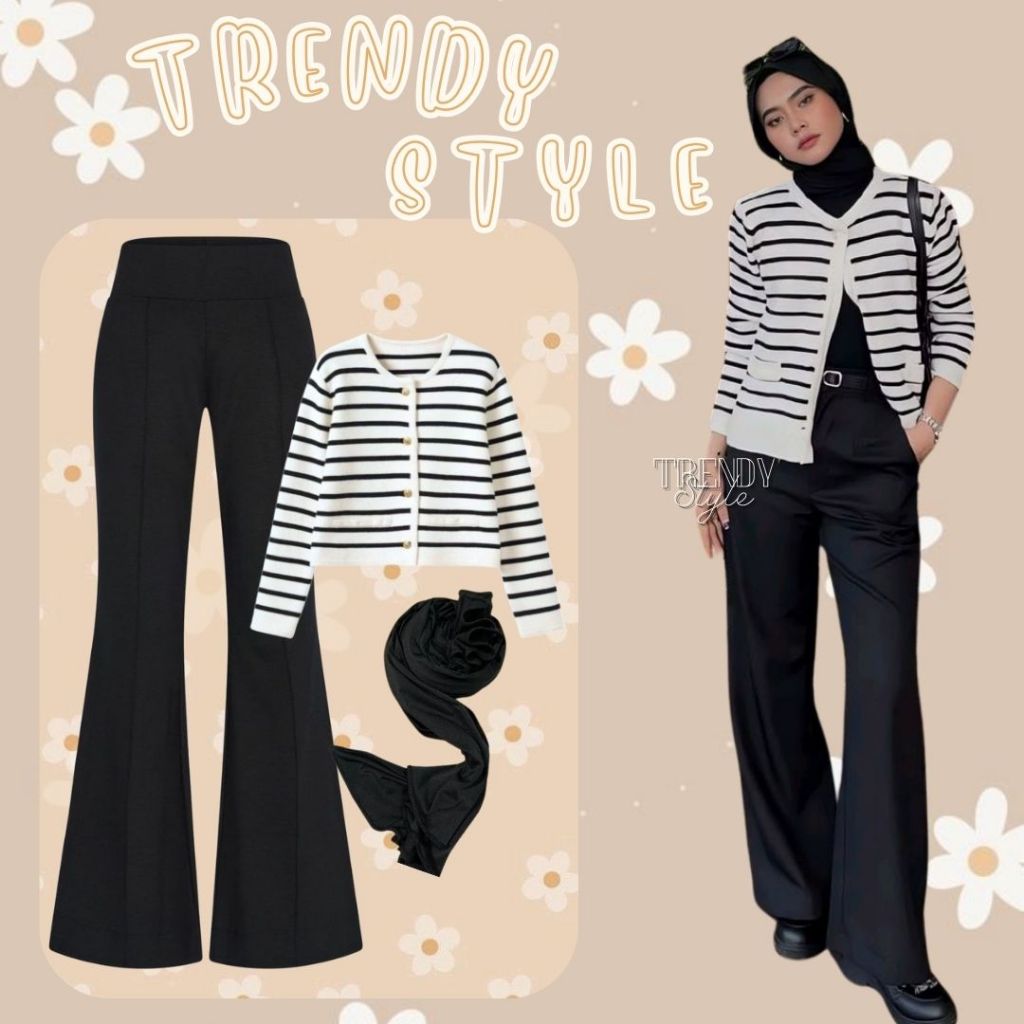 Jual Oneset 3in1 (JILBAB + CARDIGAN + CELANA CUTBRAY) OOTD Wanita Korean Style - TS004 | Shopee ...