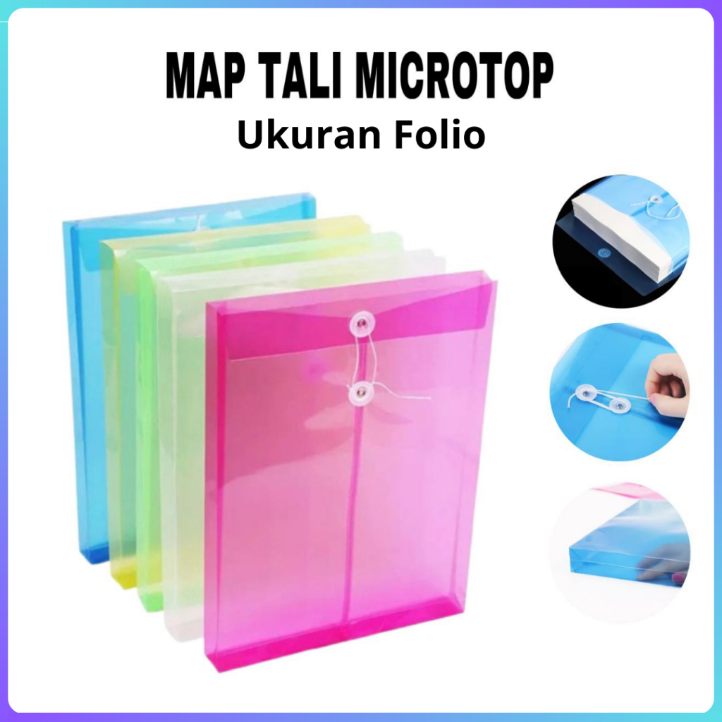 Jual HD Map Tali Amplop Map Tali Plastik Dokumen Map File Folio ...