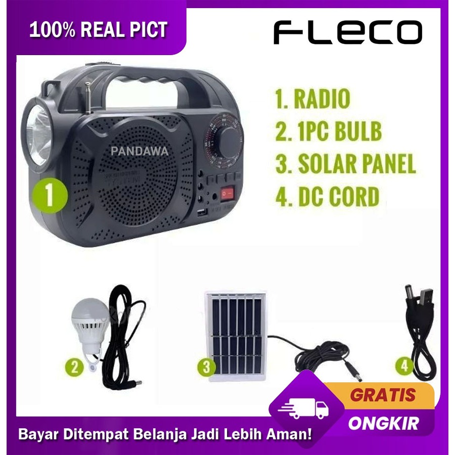 Jual Solar Light Lampu Panel Surya + Speaker Bluetooth FLECO AM-0287 ...