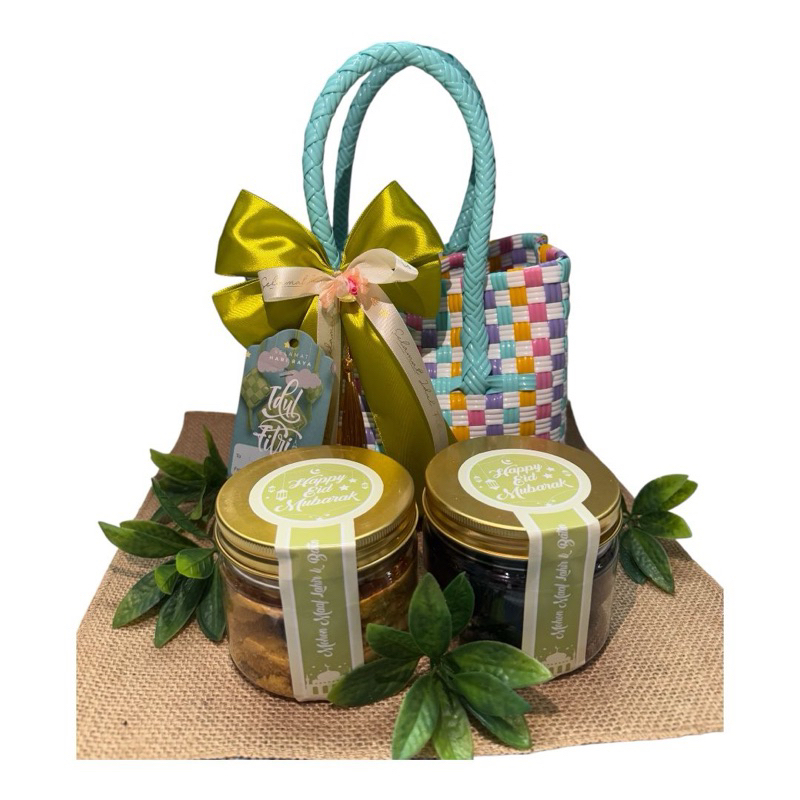 Jual Hampers Hari Raya Series Parsel Lebaran dengan tas anyaman ...