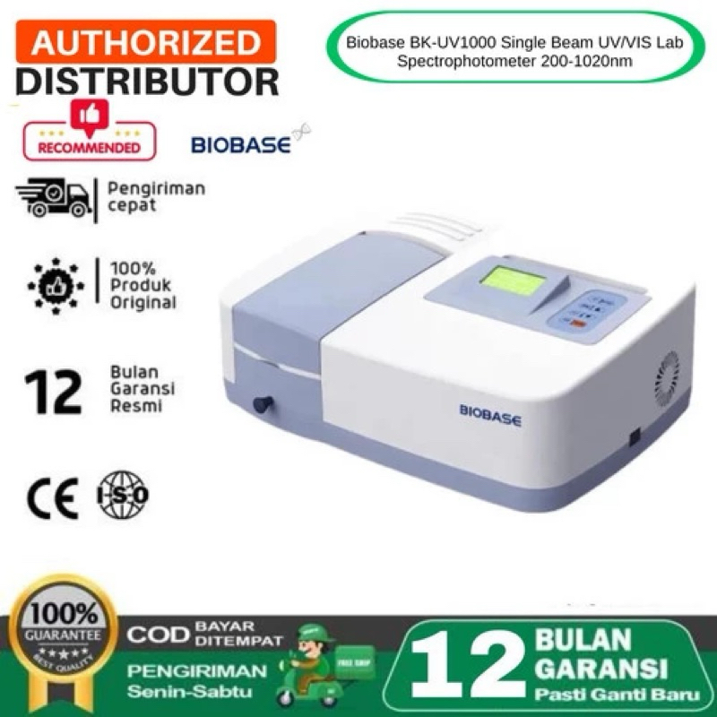 Jual Biobase BK-UV1000 Single Beam UV/VIS Lab Spectrophotometer 200-1020nm | Shopee Indonesia
