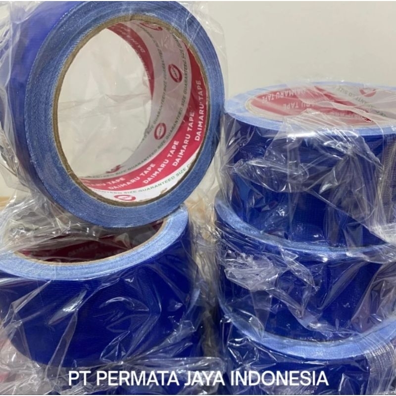Jual Lakban Kain Biru / Cloth Tape Biru / Daimaru 2 inch / 48mm x 12m ...