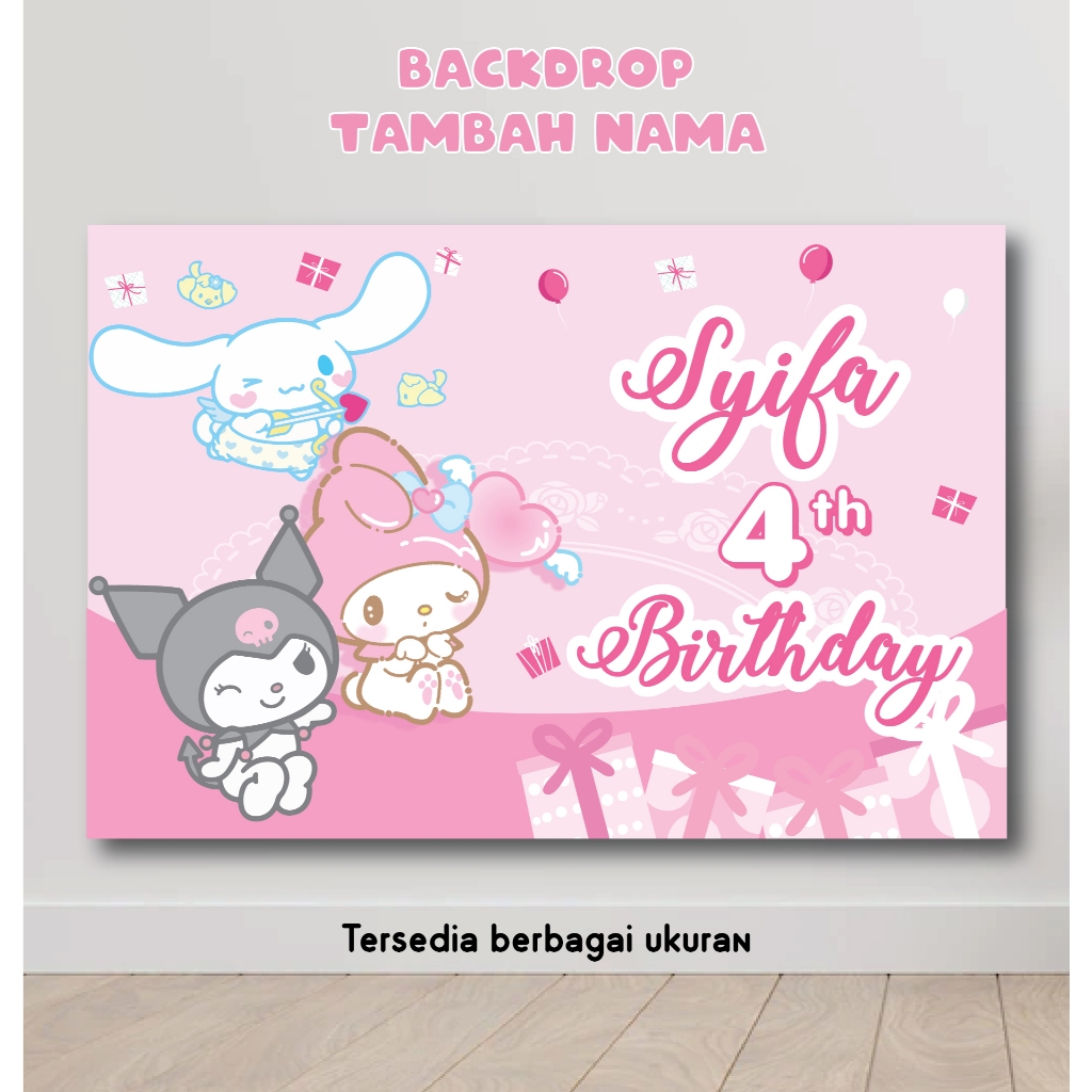Jual BACKDROP SANRIO MY MELODY KUROMI CINAMOROLL BACKGROUND BANNER ...