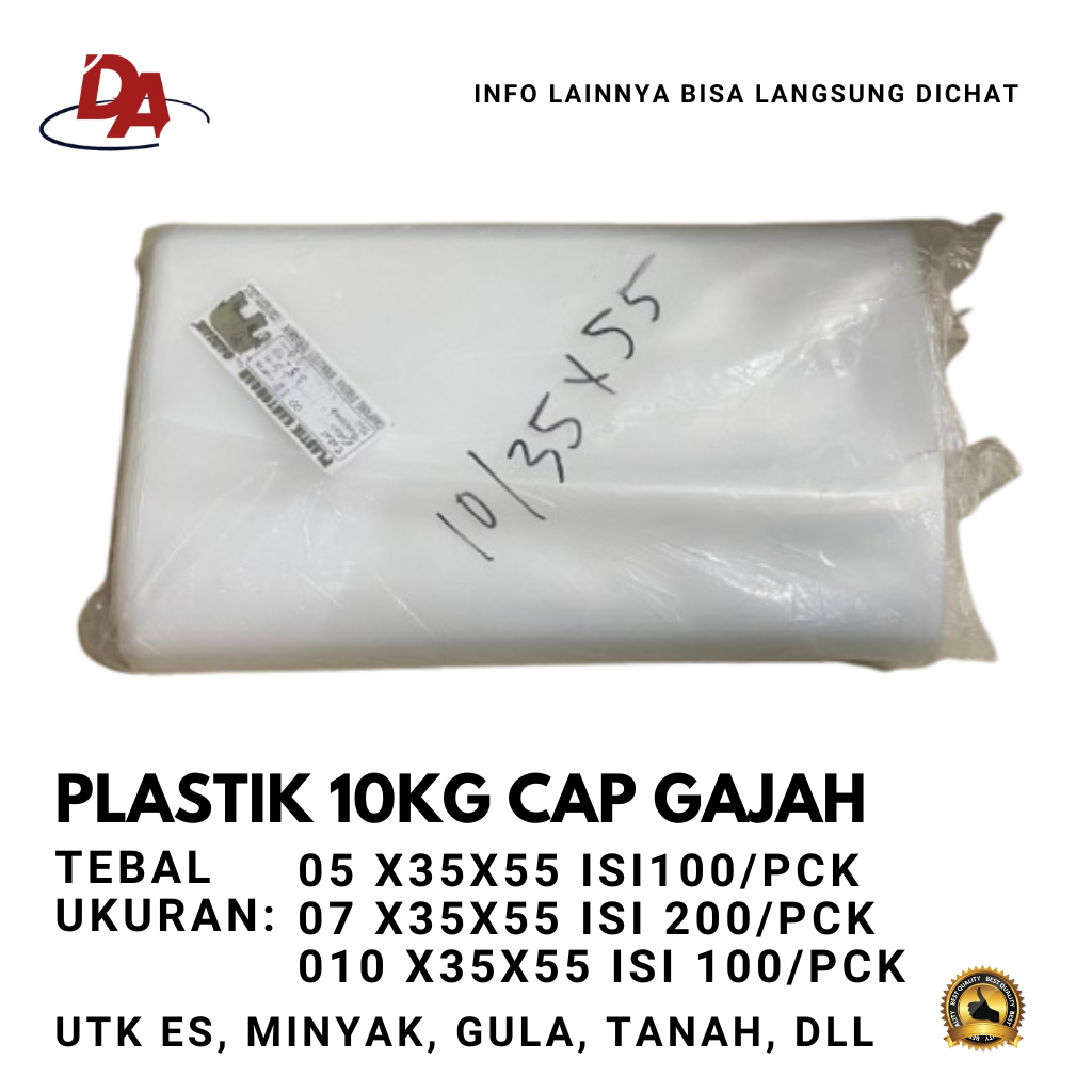 Jual PLASTIK KILOAN PE 10KG 35X55 - PLASTIK ES KRISTAL - PLASTIK GULA TANAH BERAS - PLASTIK ...
