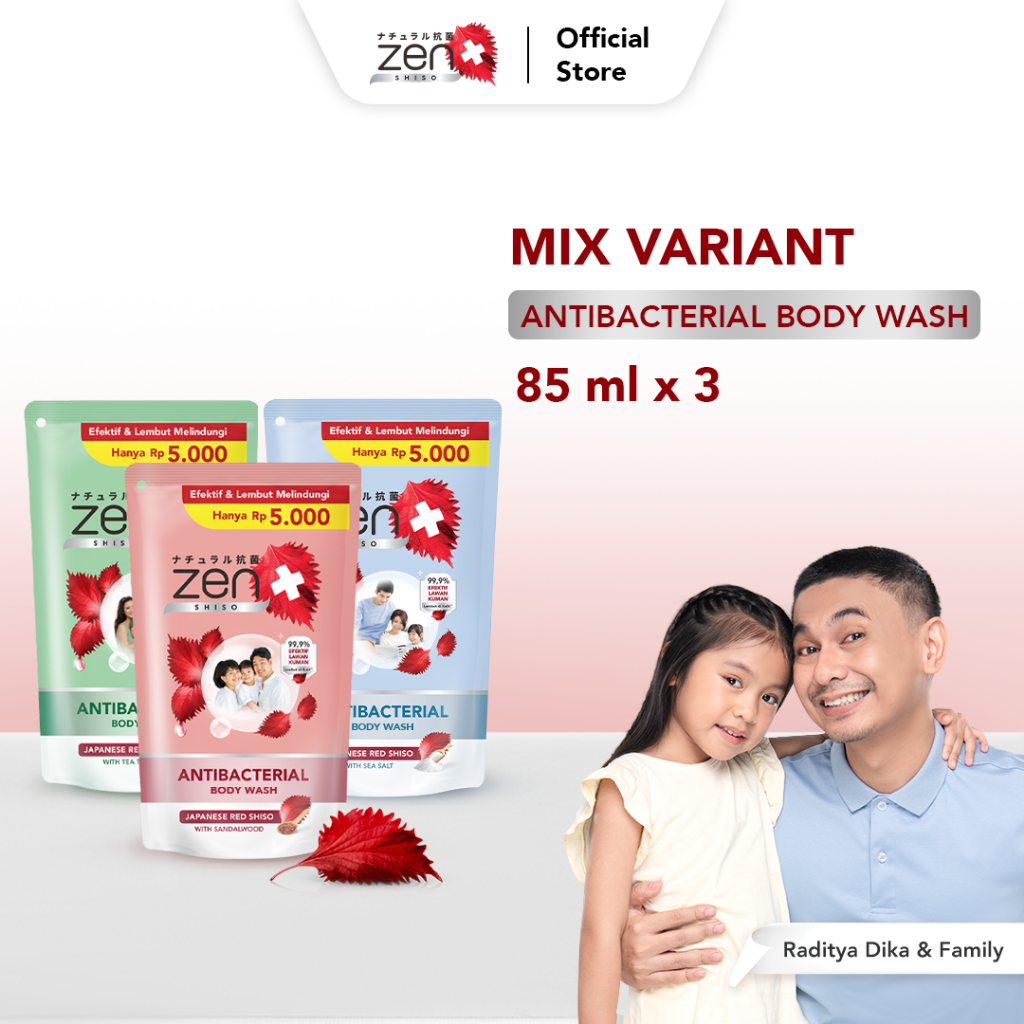 Jual Mix Zen Antibacterial Body Wash Red Shiso & Tea Tree & Sea Salt ...