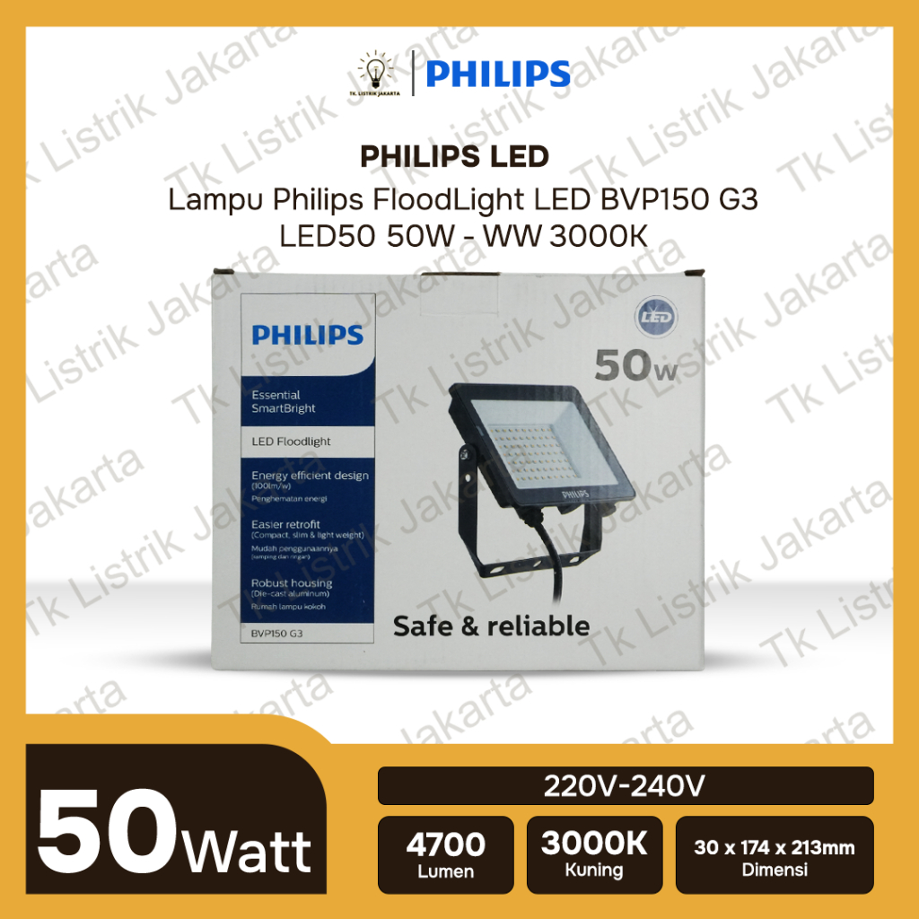 Jual Lampu Sorot LED Philips BVP150 G3 50W LED50 FloodLight Outdoor | Shopee Indonesia