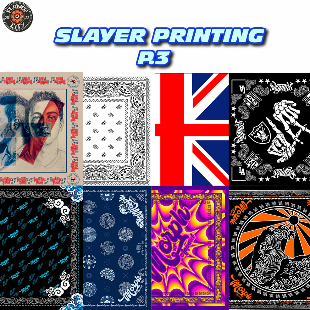 Jual Bandana Scarf Slayer Bando Printing Motif Skena Skate Punk - Part ...
