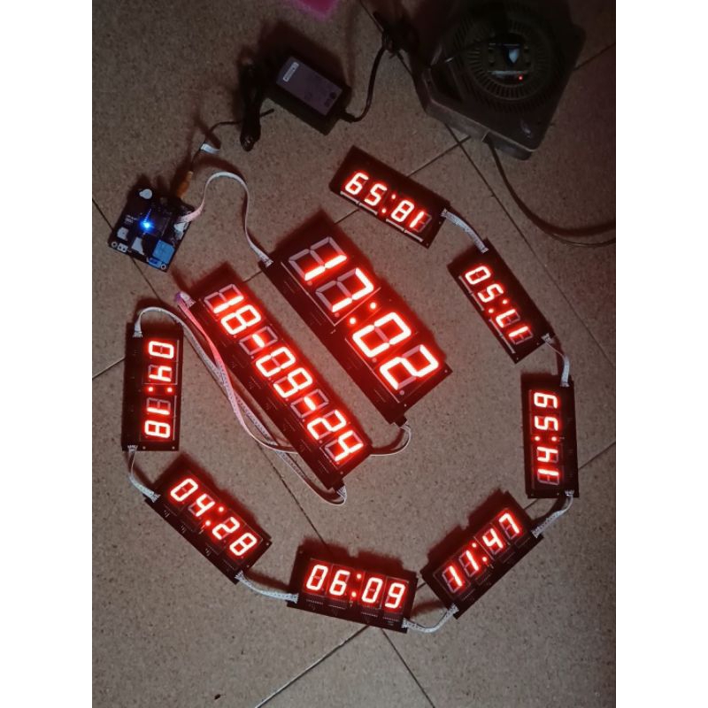 Jual Kit Modul Jam Digital Waktu Shalat JWS 2,3/1inch Seven 7 segment ...
