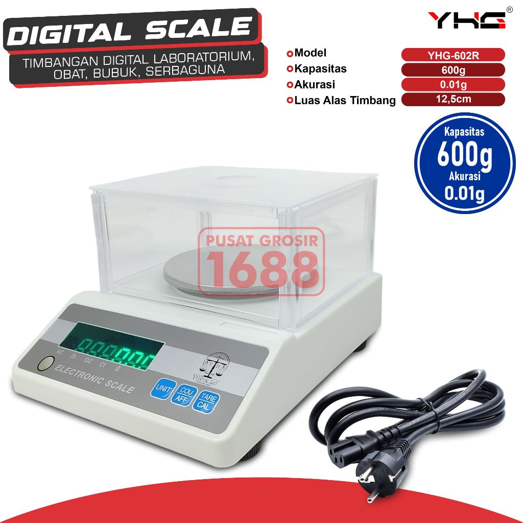 Jual Timbangan Digital 600g 0.01g Timbangan Laboratorium Lab Emas Obat ...