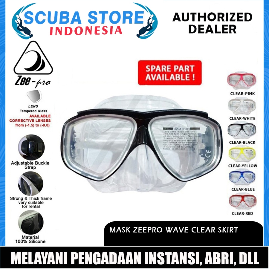 Jual Mask Zeepro Wave Clear Silicone Masker Kacamata Selam Scuba Diving ...