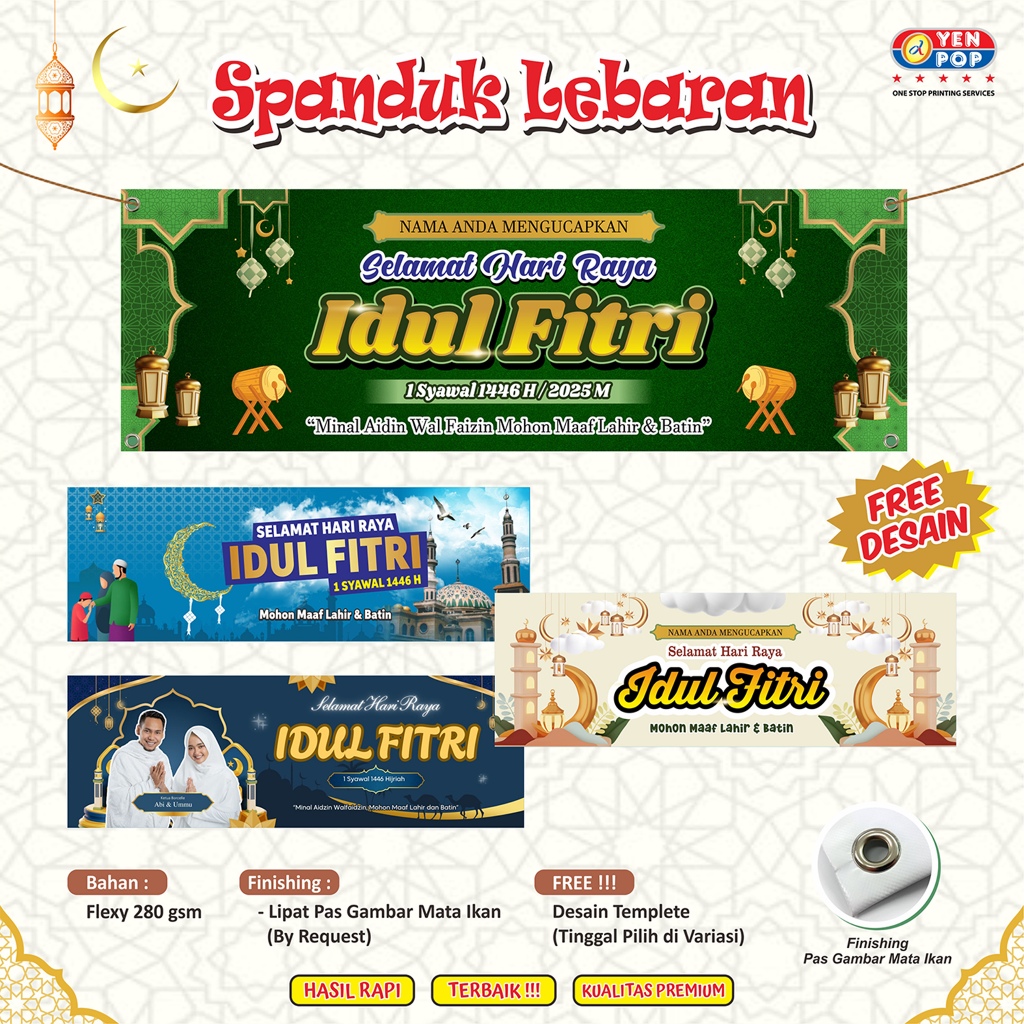 Jual Cetak Spanduk Lebaran 2025 Selamat Hari Raya Idul Fitri 1446 H ...