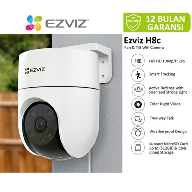 Jual Ezviz H8C 2MP / 4MP IP Camera Smart Home PTZ Outdoor WiFi Mini UPS ...