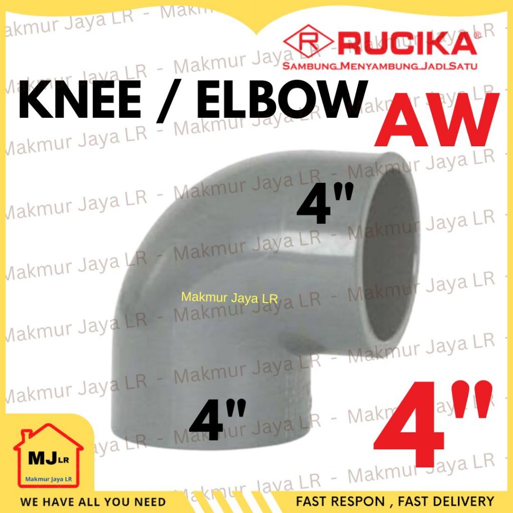 Jual Keni 4" Elbow 4 inch AW RUCIKA Knee L 90 ⁰ derajat Knie Kenie PVC AW TEBAL 4 dem dim in inc ...