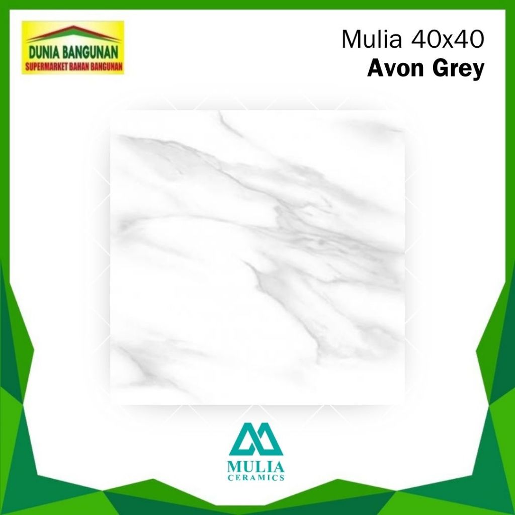 Jual Keramik Lantai 40x40 Mulia Avon Grey Keramik Glossy Carara Putih ...