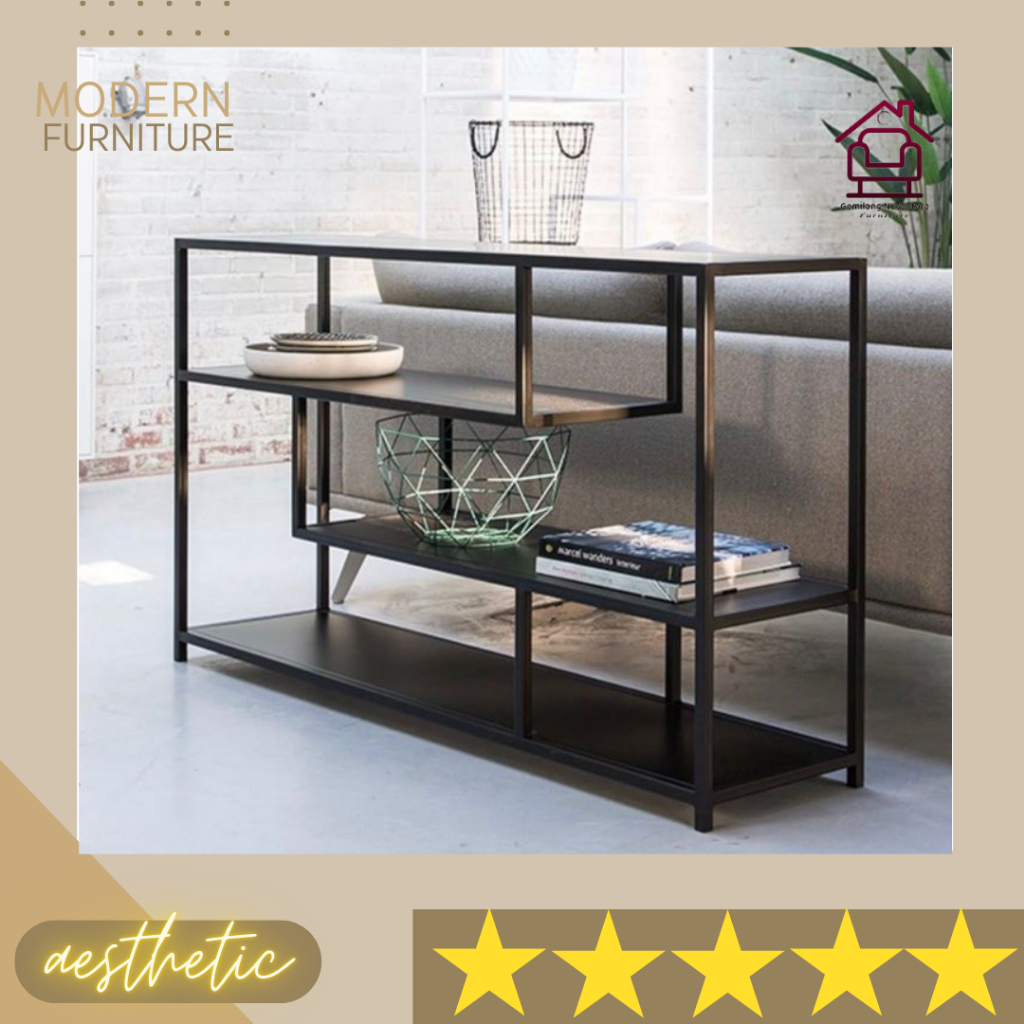 Jual Meja Console Table Minimalis Rangka Besi Rak Hitam Elegan ...