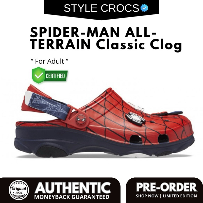 Jual Crocs X Spiderman All terrain Classic Clog | Shopee Indonesia