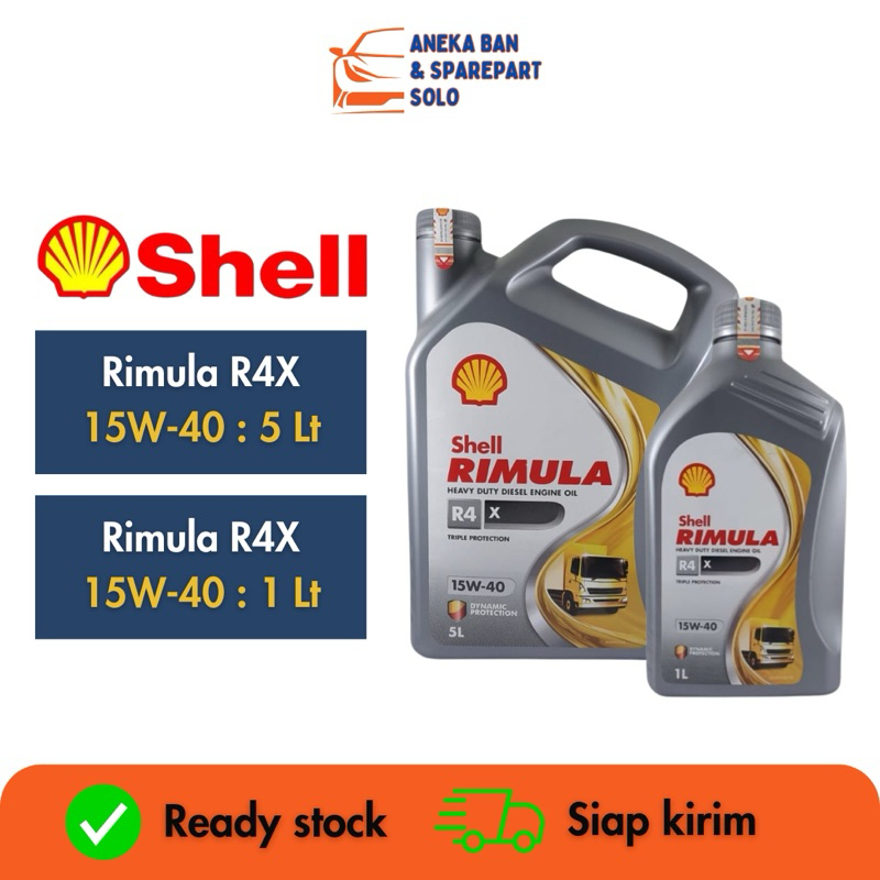 Jual SHELL RIMULA R4 X 15W-40 Heavy Duty Engine Oil (5 Lt & 1 Lt ...
