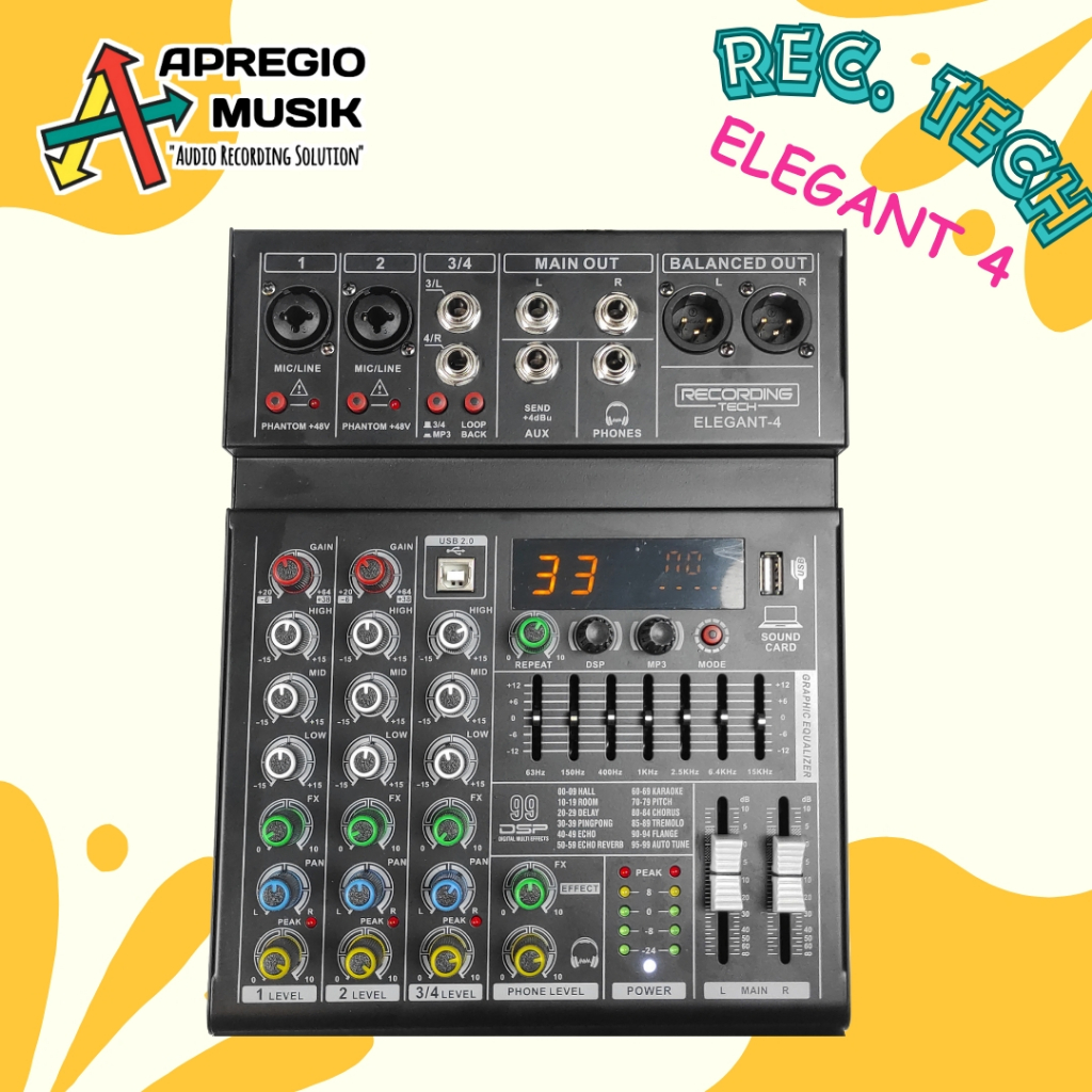 Jual Recording Tech RT Elegant 4 Elegant4 Professional Audio Mixer 4 ...