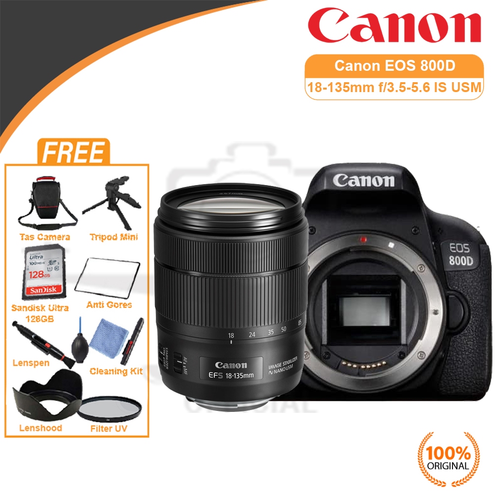 Jual Canon EOS 800D Kit 18-135mm IS NANO USM / Canon 800D Body / Canon ...