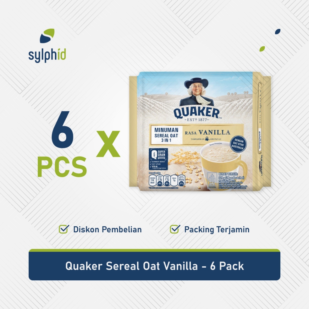 Jual Quaker Vanilla 3 in 1 Instant Oatmeal 224 gram / Minuman Sereal ...