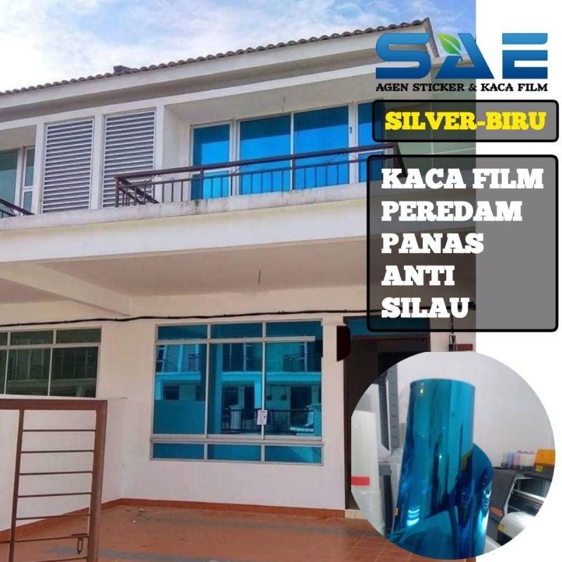 Jual Sticker Kaca Film Biru One Way Cermin Mirror Jendela Rumah Kantor ...