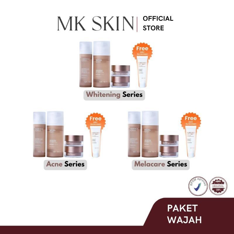 Jual MK SKIN PAKET WAJAH ORIGINAL (FREE SUNSCREEN) | Shopee Indonesia