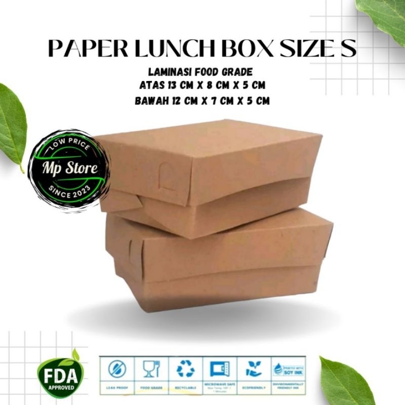 Jual Paper Lunch Box / Kotak Makan Kertas / Kemasan Makanan Kraft Size ...