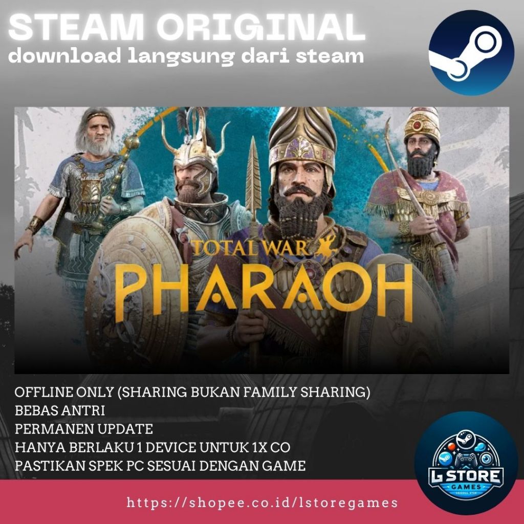 Jual Total War: PHARAOH PC Game + Mac Sharing Original S T E A M ...