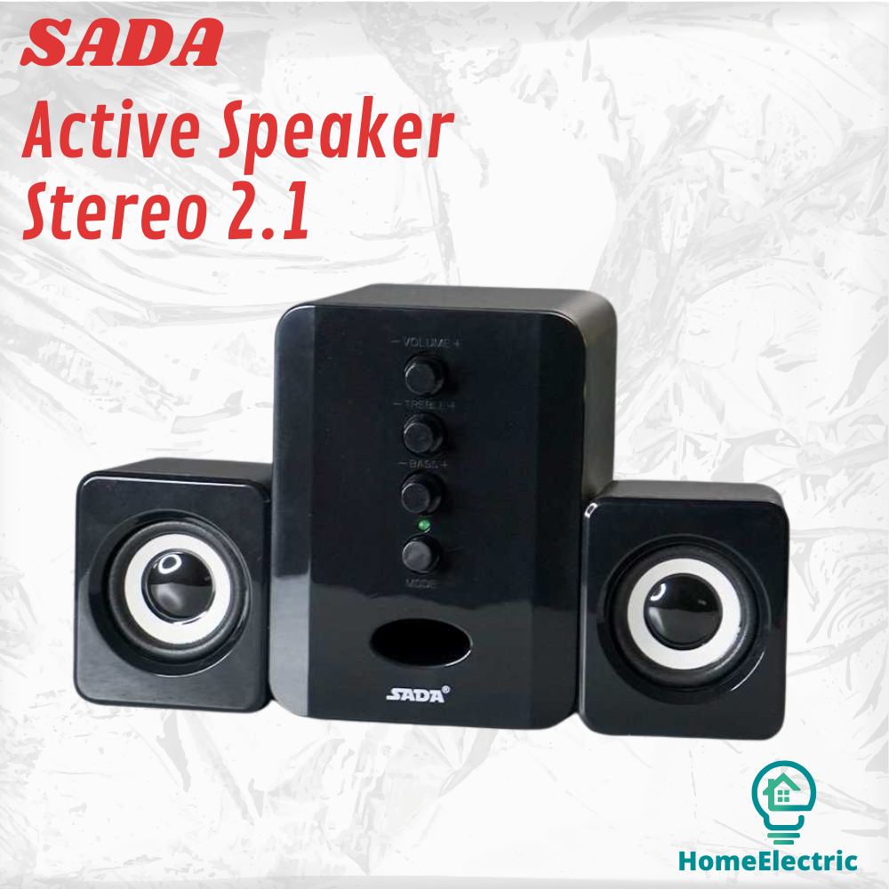 Jual SADA Active Speaker Stereo 2.1 with Subwoofer & USB Power - D-202 ...