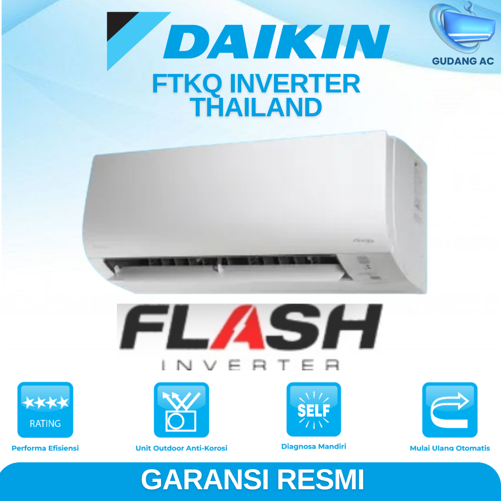 Jual AC Daikin 1 PK Inverter Thailand Split 1PK Flash Inverter FTKQ25UVM4 | Shopee Indonesia