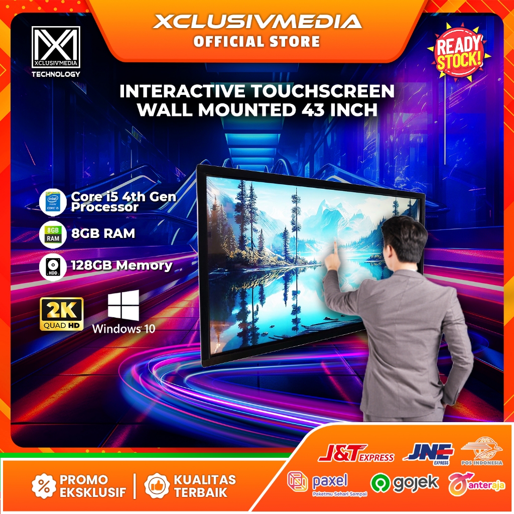 Jual Smartboard Interactive Touchscreen Wall Mounted Windows 43 inch ...