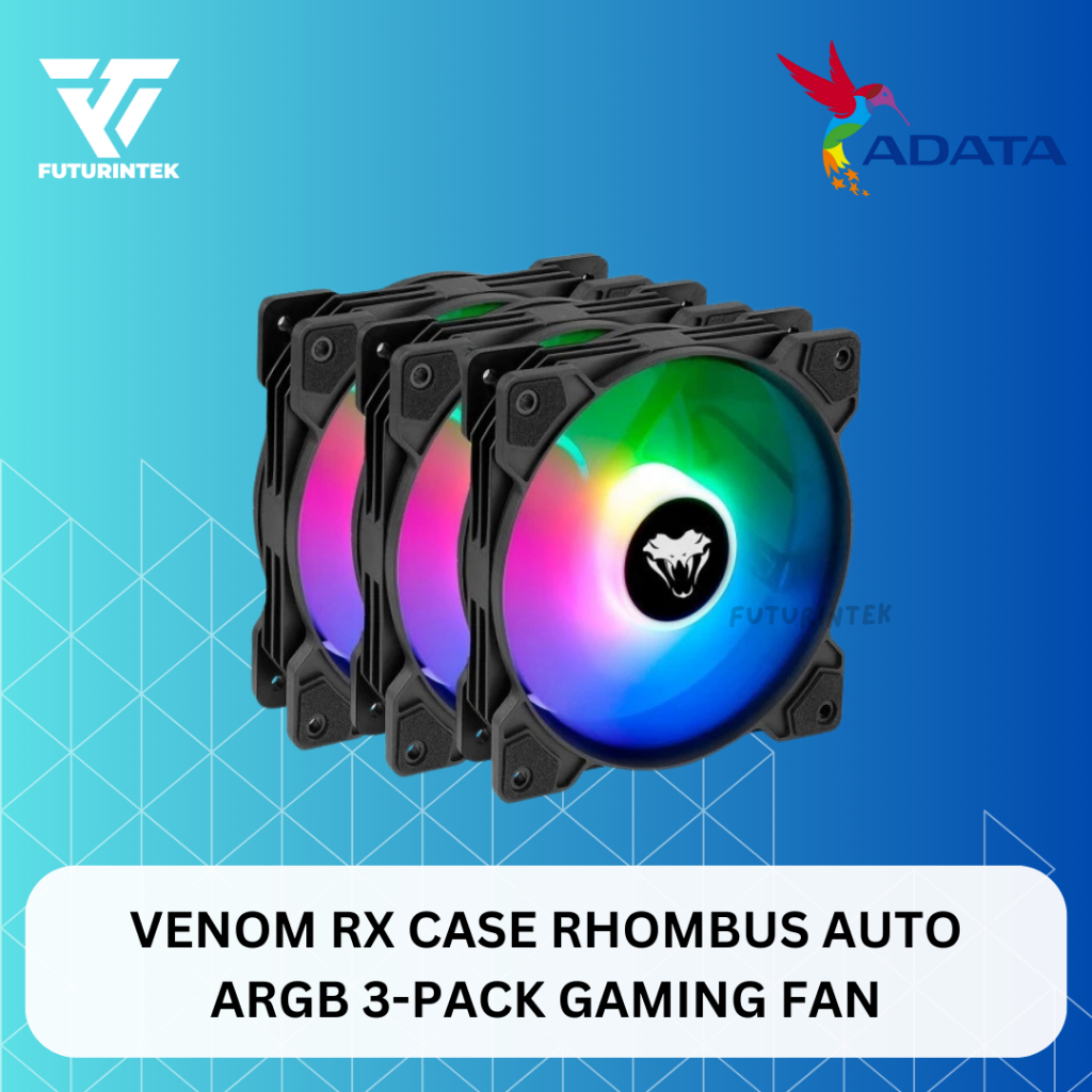 Jual VENOMRX Fan Rhombus Auto ARGB 3-Pack Kipas RGB untuk PC Gaming ...
