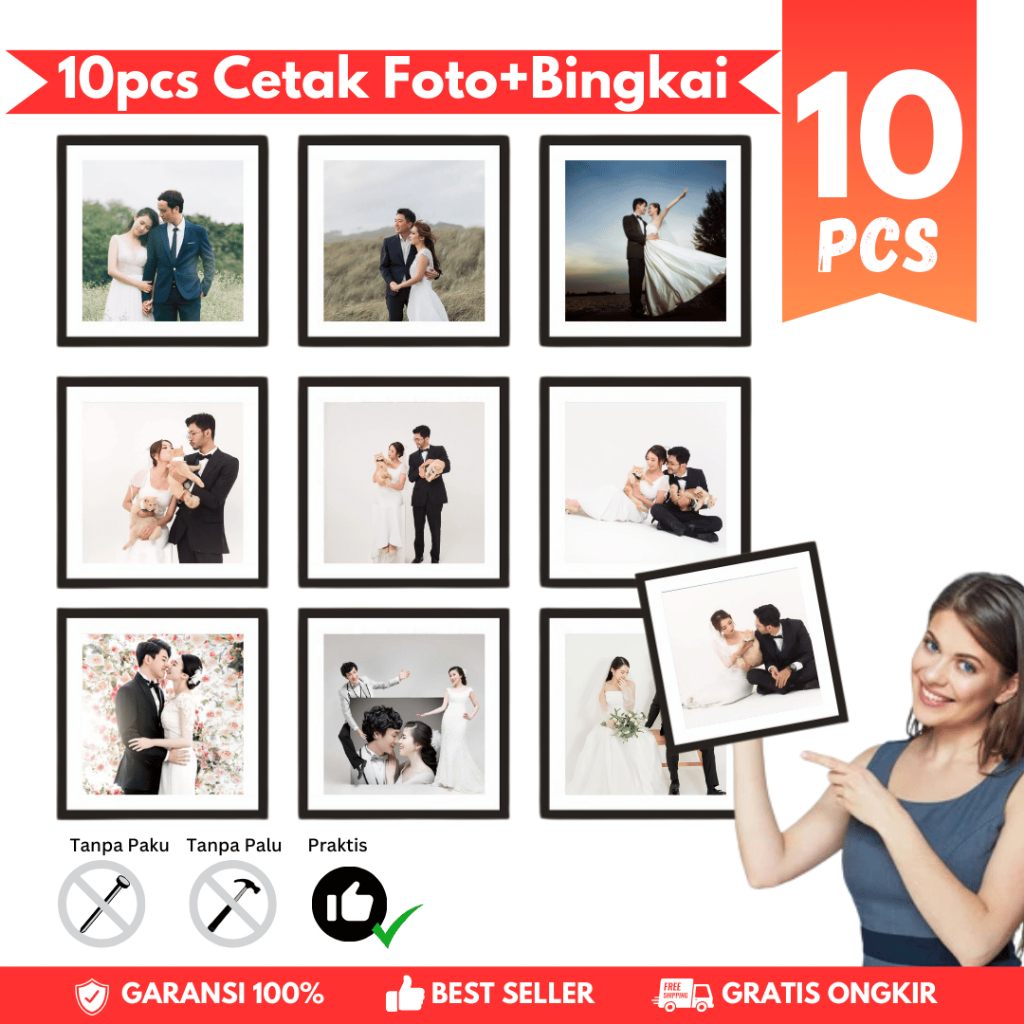 Jual Cetak Foto Bingkai Aesthetic 10R Strip Cuci Poto Pigura Nikah ...