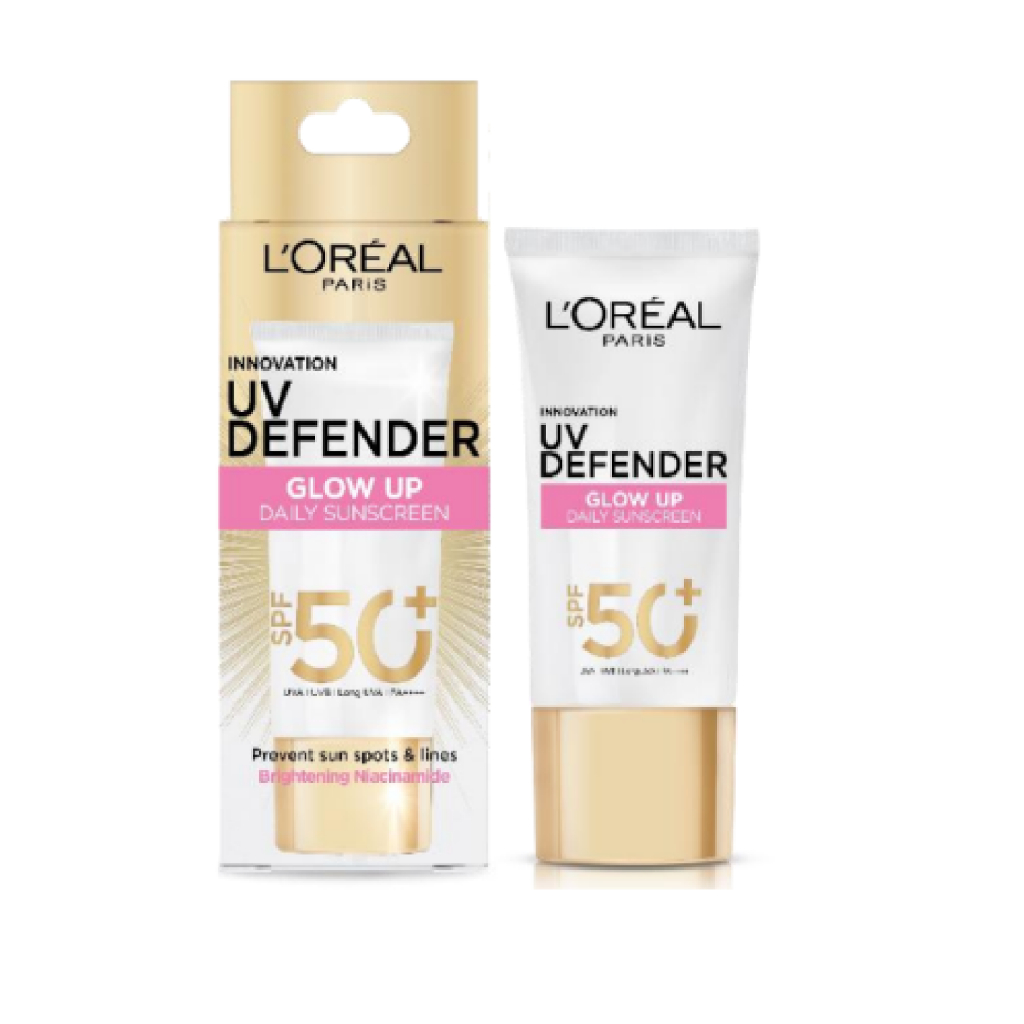 Jual LOreal UV Defender Glow Up Daily Sunscreen SPF 50 PA++++ 50 ml | Shopee Indonesia